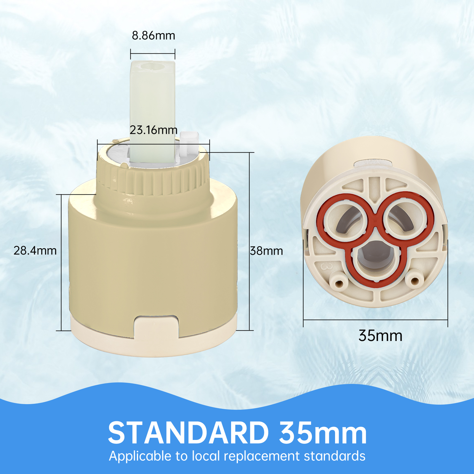 Replacement Faucet Cartridge(35mm) for Arofa Hot & Cold Kitchen Faucet ...