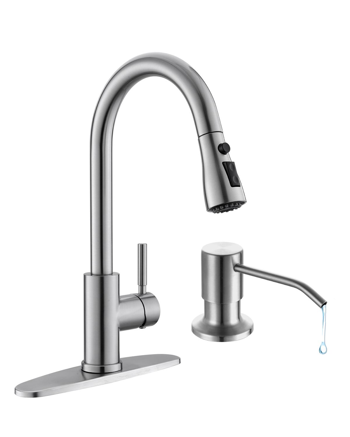 Arofa Kitchen Faucet with Soap Dispenser, Stainless Steel Kitchen Sink ...