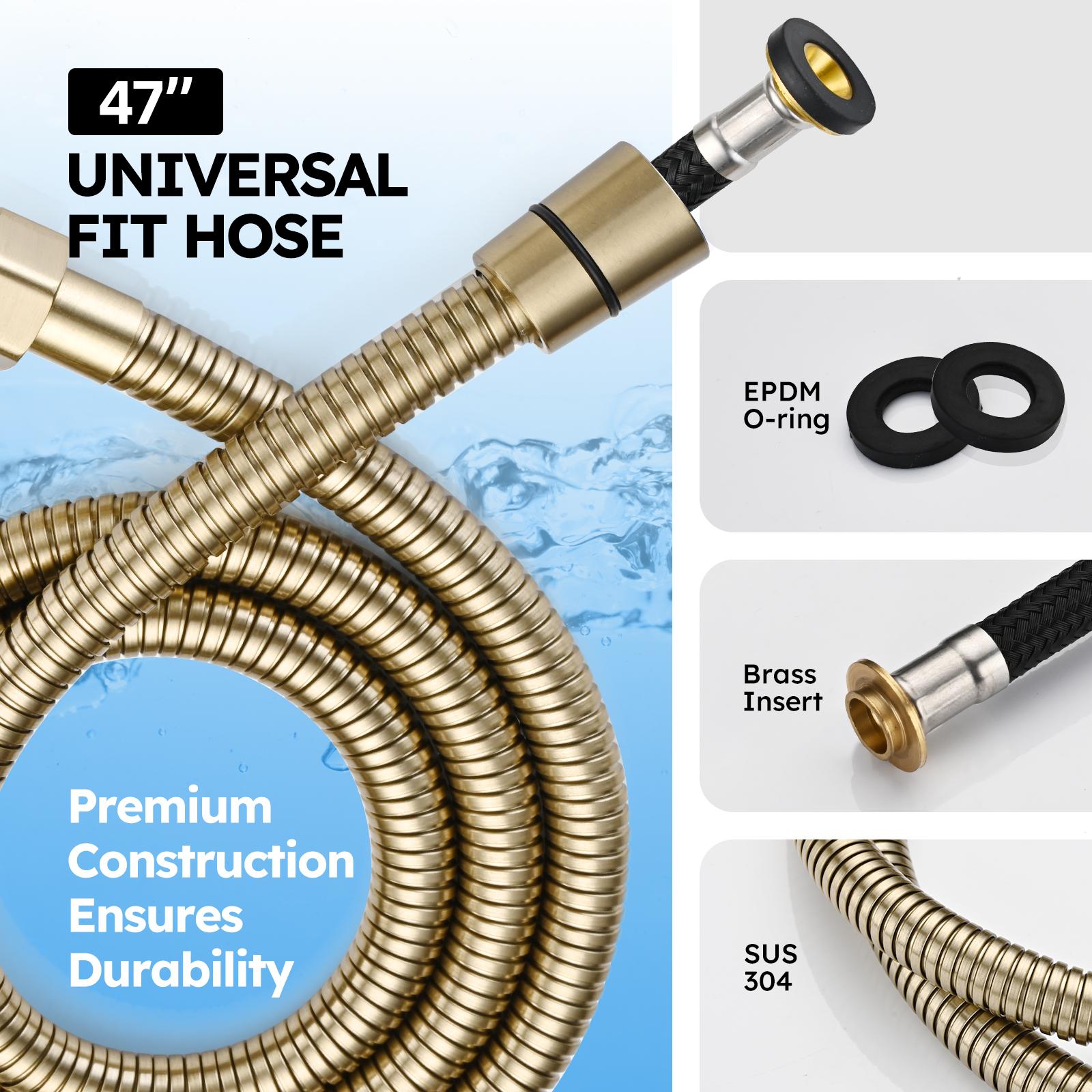 Arofa Gold Handheld Bidet Sprayer for Toilet – Stainless Steel Cloth ...