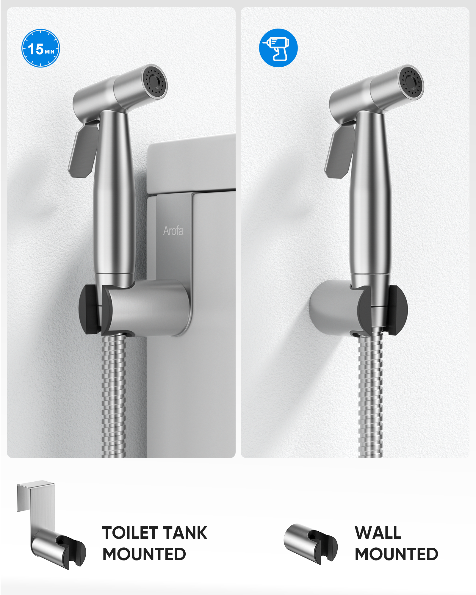 Arofa Hot and Cold Handheld Bidet Sprayer for Toilet, Warm Water Bidet ...